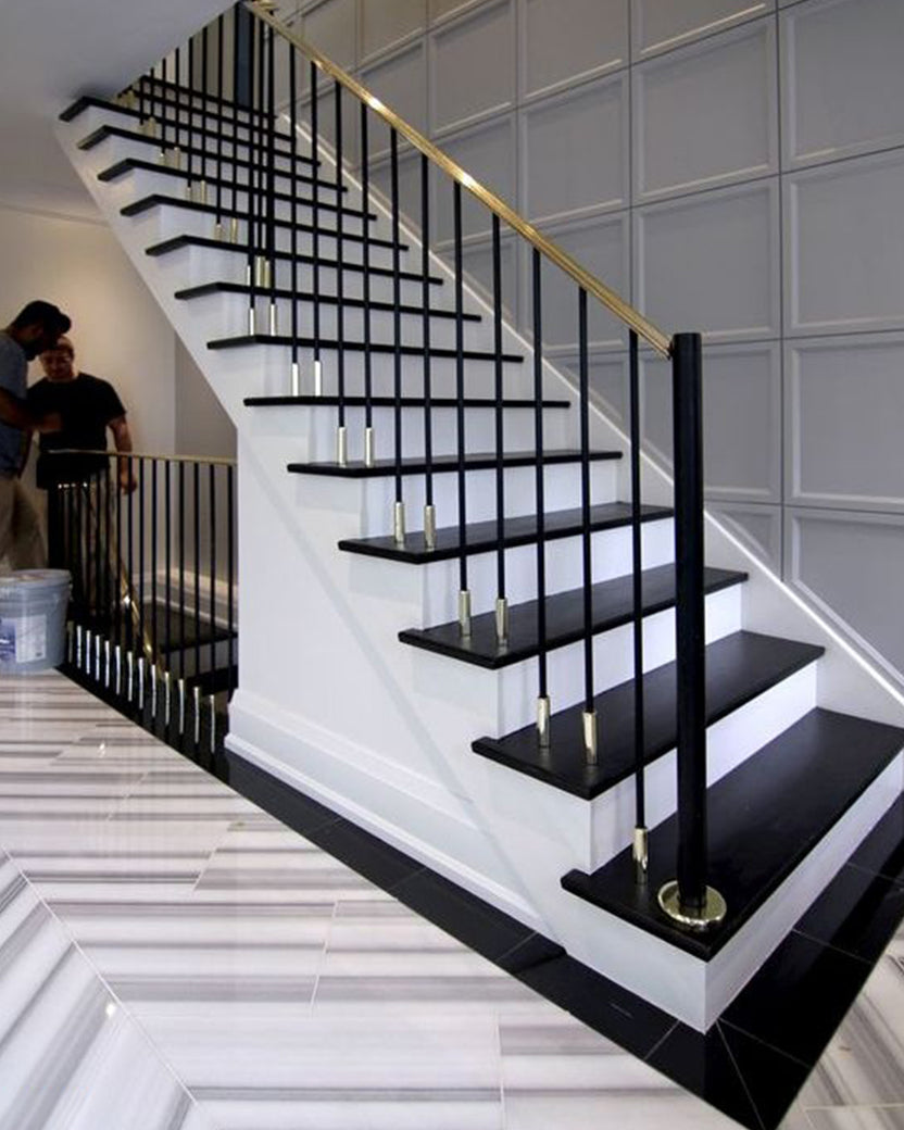 Linear Luxe Stair Railing Design in Lahore Pakistan – Red Line Collection
